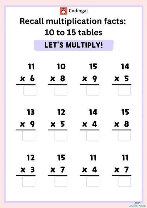 M_G03M14L30_WA01_Recall multiplication facts: 10 to 15 tables ...