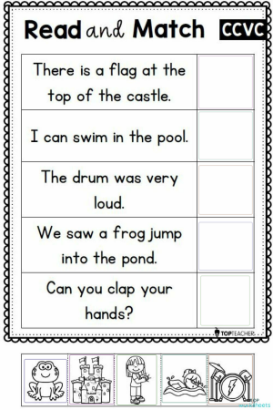 Read and match - CCVC. Interactive worksheet | TopWorksheets