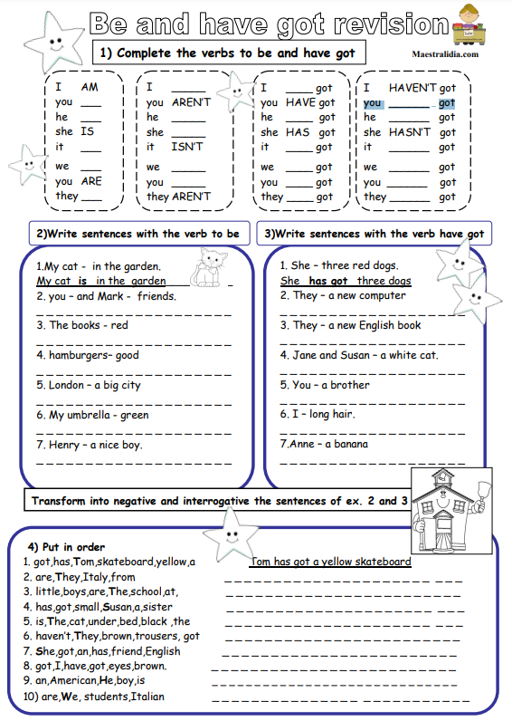 TO BE - HAVE GOT - CAN. Interactive worksheet | TopWorksheets