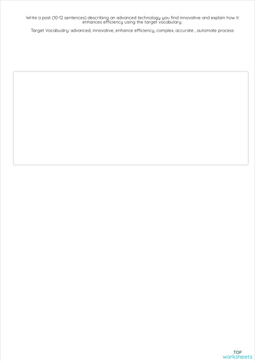Technology (writing). Interactive worksheet | TopWorksheets