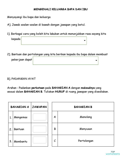 MIB Tahun 2 - Wk 9. Interactive worksheet | TopWorksheets