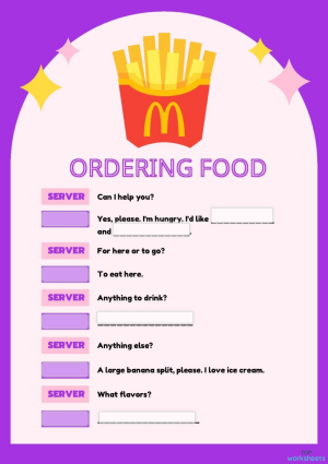 Ordering food. Interactive worksheet | TopWorksheets