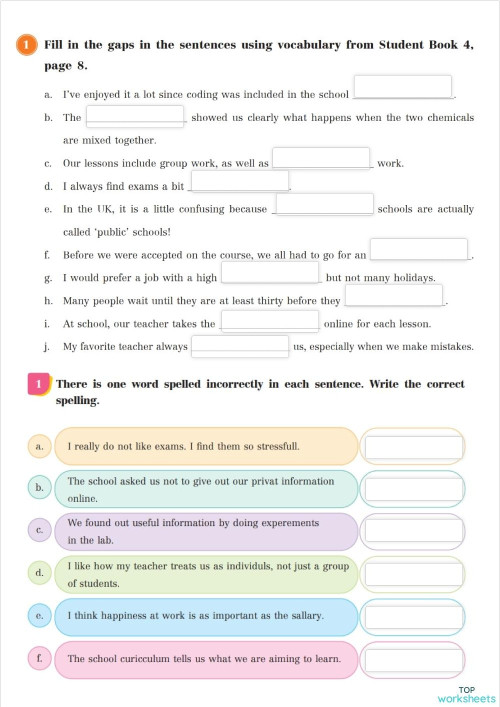 Vocab unit 1.A. Interactive worksheet | TopWorksheets