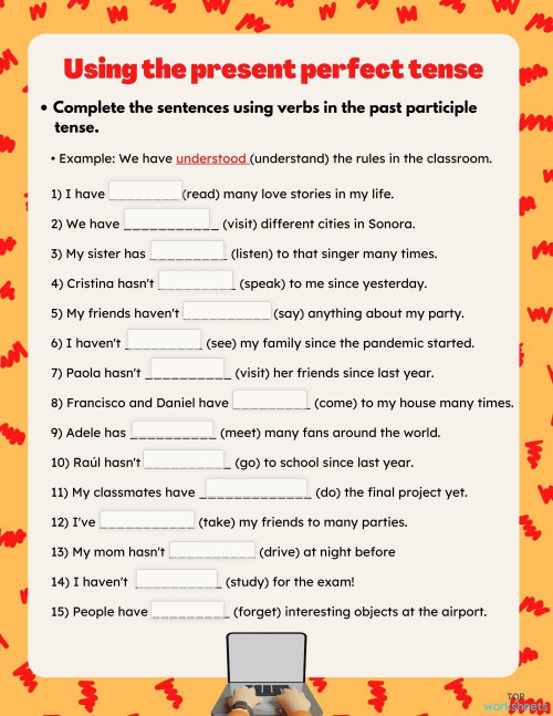 Using the present perfect tense. Interactive worksheet | TopWorksheets