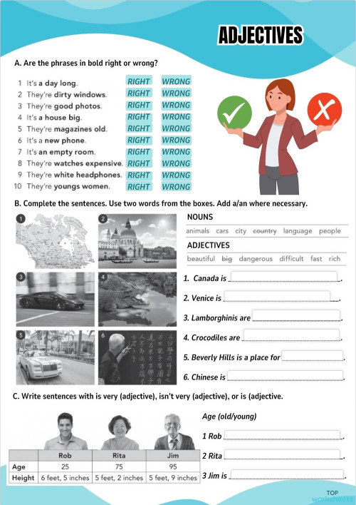 ADJECTIVES. Ficha interactiva | TopWorksheets