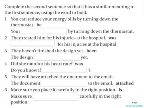 passive voice. Interactive worksheet | TopWorksheets