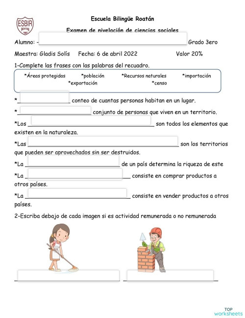 Sectores económicos: fichas interactivas y ejercicios online ...