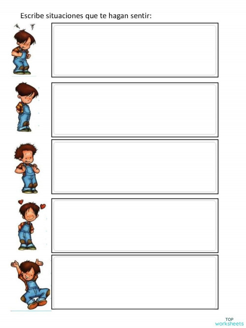 Fichas De Sentimientos Y Emociones