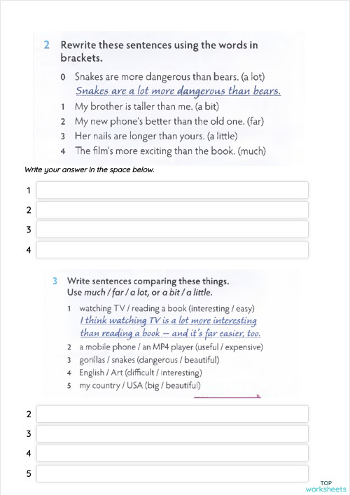 complete the sentences lower grammar 21.02.2023. Interactive worksheet ...
