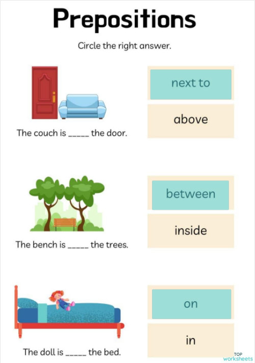 PREPOSITIONS. Interactive worksheet | TopWorksheets