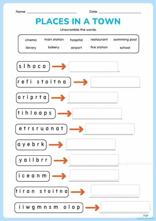 KIDS42 UNIT 1 MATCHING PLACES. Interactive worksheet | TopWorksheets