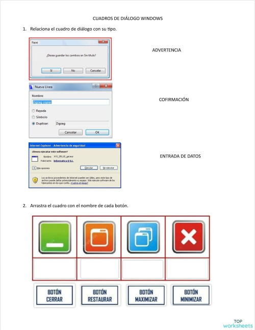 CUADROS DE DIALOGO. Ficha interactiva | TopWorksheets