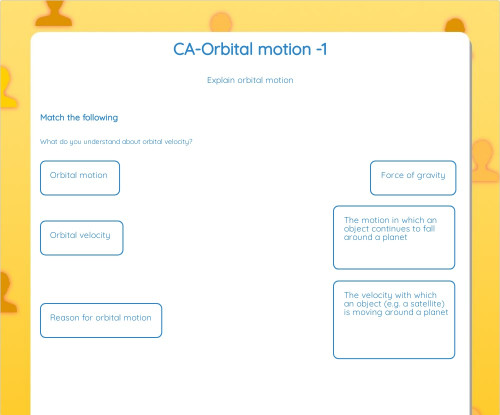 CA-Orbital motion -1. Interactive worksheet | TopWorksheets