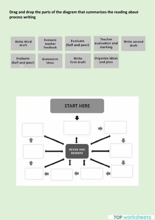 The process approach to writing. Interactive worksheet | TopWorksheets