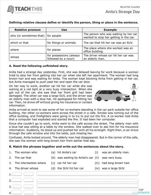 Defining Relative Clauses. Interactive worksheet | TopWorksheets