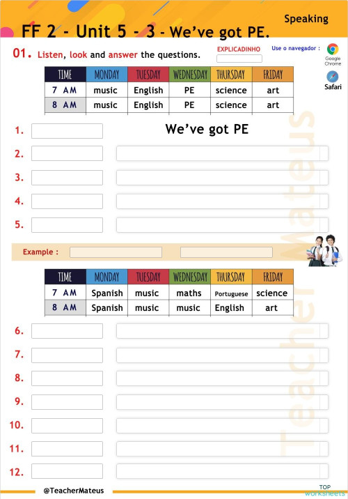 S. V. O. - 2 - Speaking. Interactive worksheet | TopWorksheets