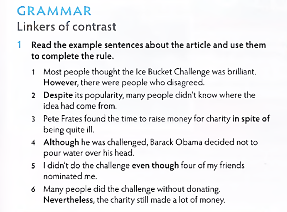 Linkers of Contrasts. Interactive worksheet | TopWorksheets