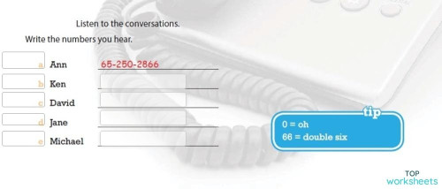 Learn to listen numbers. Interactive worksheet | TopWorksheets