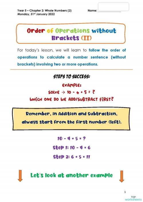 Year 5 Mathematics Week 5(a). Interactive worksheet | TopWorksheets