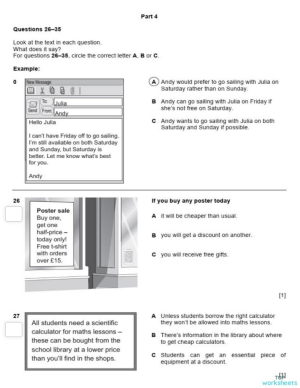 G8/ESL/PRACTICE test/P345.042019. Interactive worksheet | TopWorksheets