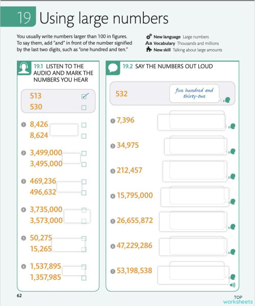 Using large numbers 3. Interactive worksheet | TopWorksheets