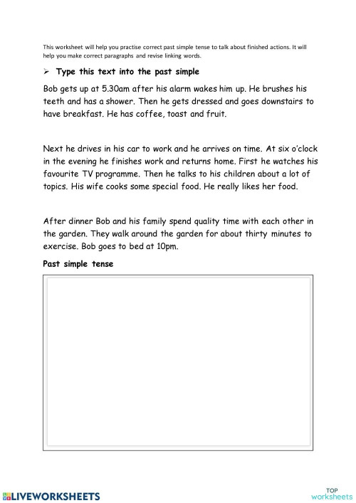 Past Tense Conversion A2 (Copied). Interactive worksheet | TopWorksheets