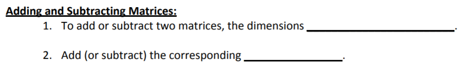 Matrix Operation 1 Do Now. Interactive worksheet | TopWorksheets
