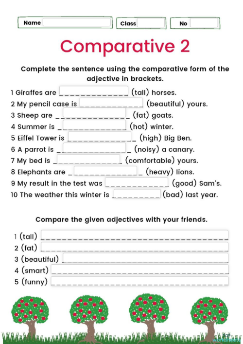 Comparative 2. Interactive worksheet | TopWorksheets