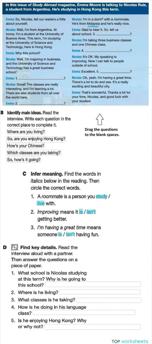 Basic 02 pages 58-59. Interactive worksheet | TopWorksheets