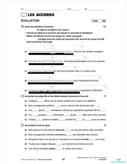 EXAMEN FINAL FRANÇAIS - MISS BRITNEY. Fiche interactive | TopWorksheets