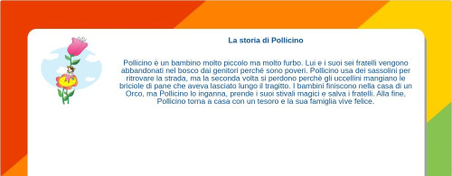 La storia di Pollicino. Scheda interattiva | TopWorksheets