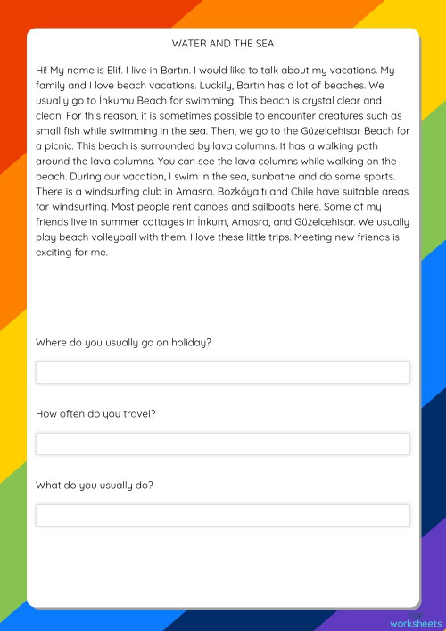 WATER AND THE SEA. Interactive worksheet | TopWorksheets