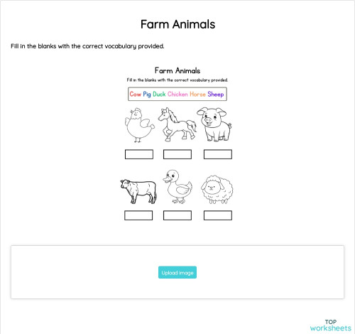 Farm Animals. Interactive worksheet | TopWorksheets
