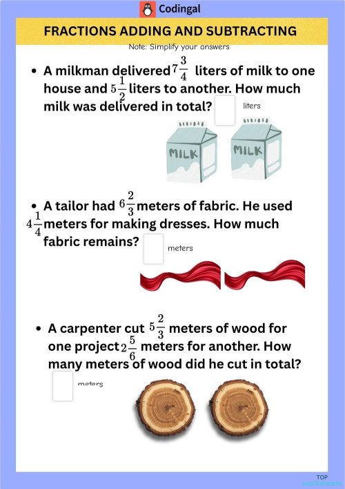 M_G05M06L12_WE03_Word Problems (Fractions Add and Subtract ...