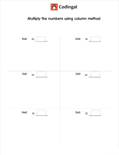 M_G02M10L47_WE02_Multiply the numbers using column method. Interactive ...