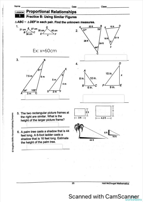 Lesson 4.5 Using Similar Figures (7th). Interactive worksheet ...