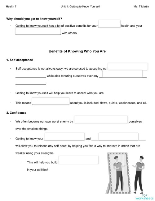 Benefits of Getting to Know Yourself Worksheets. Interactive worksheet ... Benefits of Getting to Know Yourself Worksheets. Interactive worksheet ...