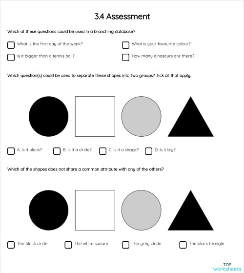 3.4 Assessment. Interactive worksheet | TopWorksheets