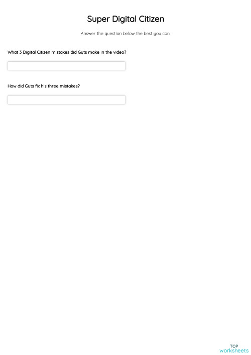 Super Digital Citizen. Interactive worksheet | TopWorksheets