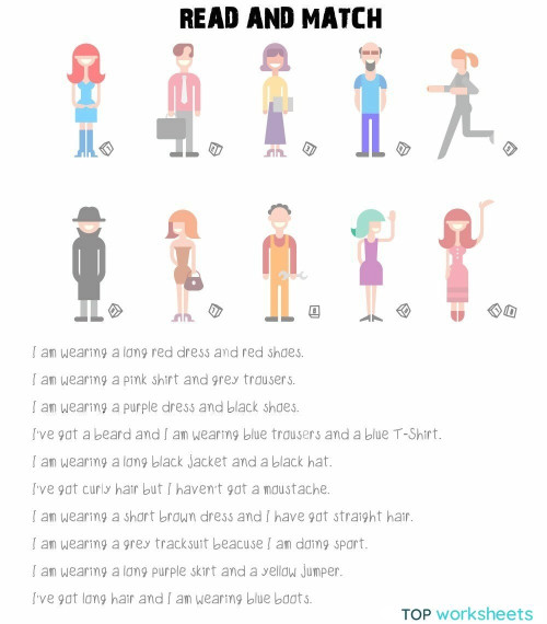 Read and match. Interactive worksheet | TopWorksheets