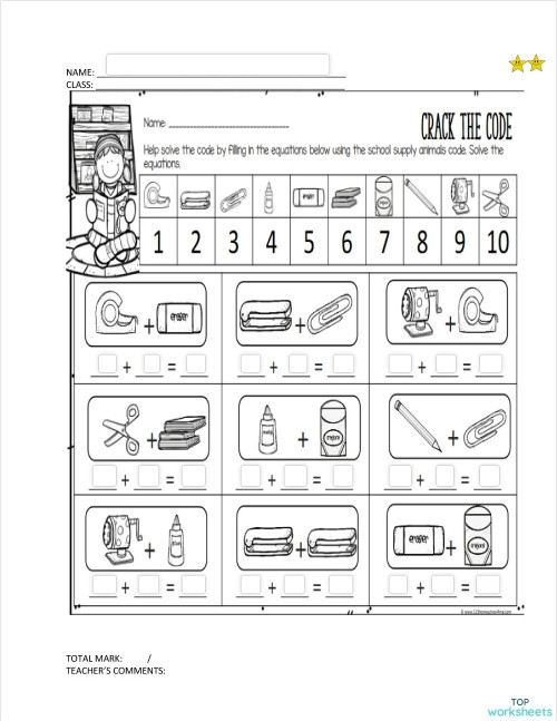 Week 28 - Crack the Code (2 Stars). Interactive worksheet | TopWorksheets