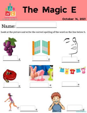 Spelling with the Magic E - Beginner's Class - Day 2. Interactive ...