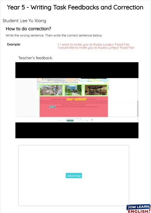 Year 5 - Writing Task Feedback - Oasis on The Sea. Interactive ...