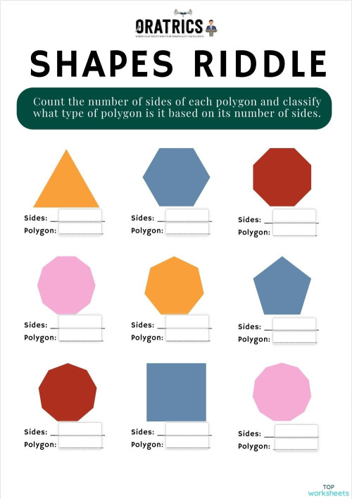 Grade 2 Page 73 (Shapes Riddle). Interactive worksheet | TopWorksheets