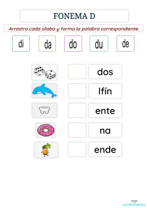 FONEMA CON LA LETRA D. Ficha interactiva | TopWorksheets