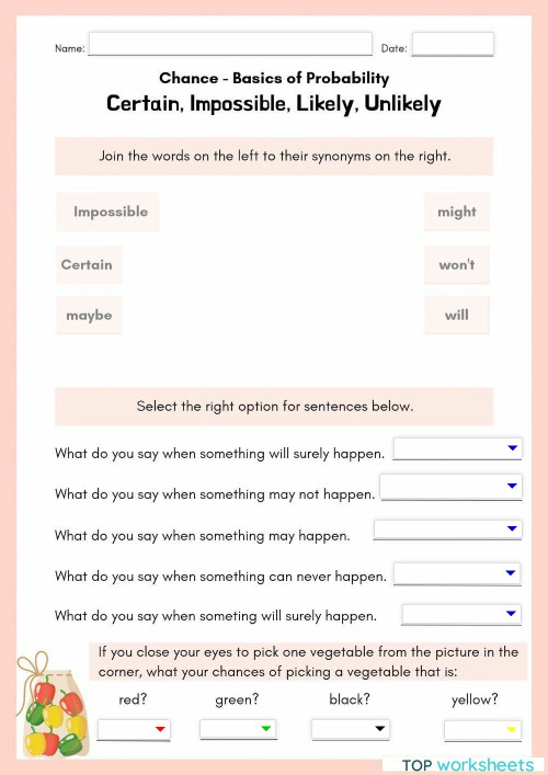 Basic Probability. Interactive worksheet | TopWorksheets