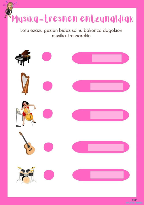 MUSIKA-TRESNEN ENTZUNALDIAK. Interactive worksheet | TopWorksheets