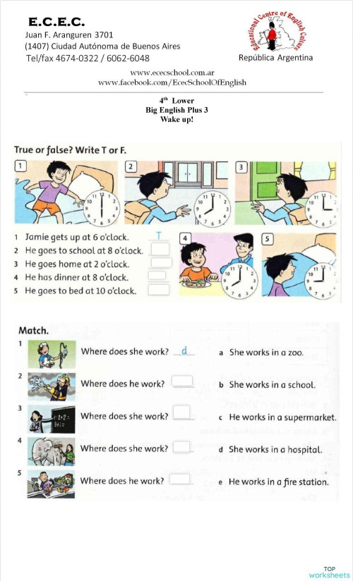 HW 9/4: Wake up!. Interactive worksheet | TopWorksheets