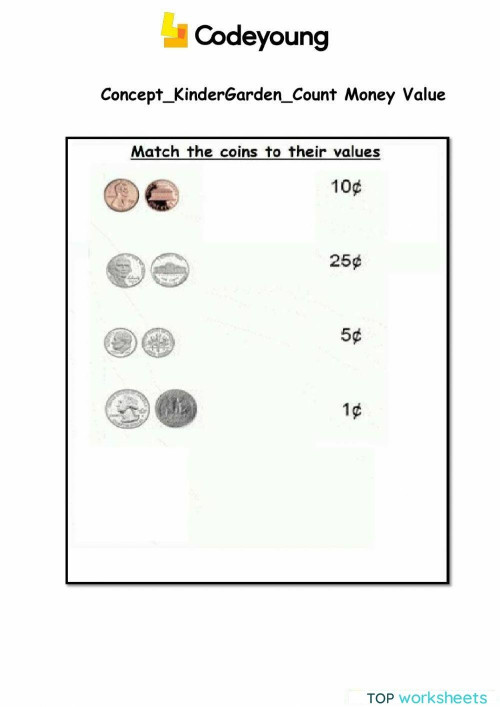 Money- Value. Interactive worksheet | TopWorksheets