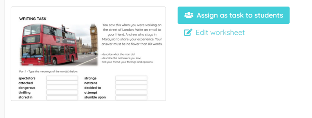 B1 - Writing Task Feedback -. Interactive worksheet | TopWorksheets